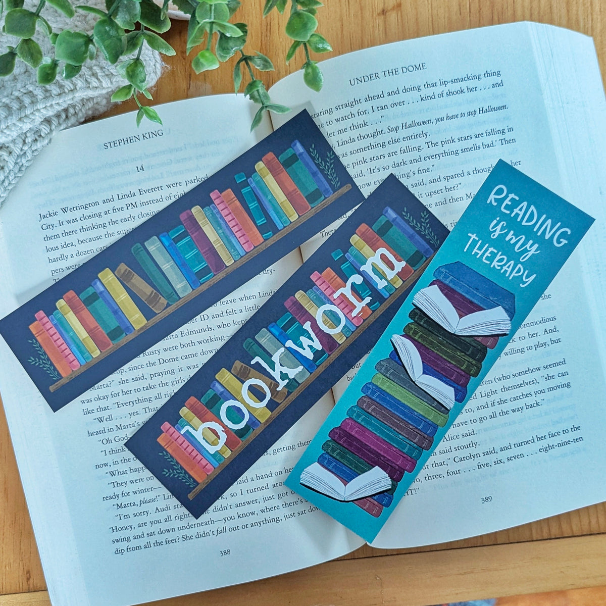 Reading Therapy, Bookworm and Shelf - Bookmarks – SJWonderlandz