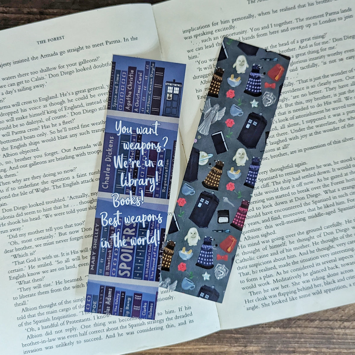 Doctor Who Inspired Bookshelf and Pattern Bookmarks – SJWonderlandz